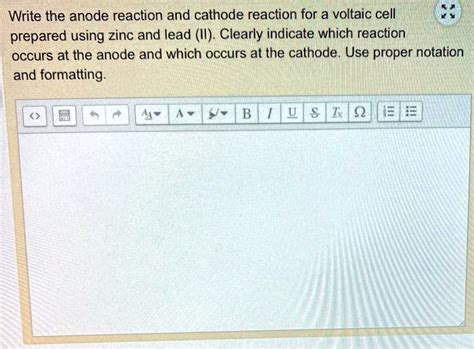 Write The Anode Reaction And Cathode Reaction For A Voltaic Cell
