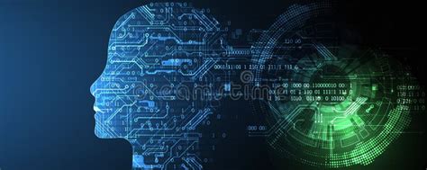 Artificial Intelligence Ai And Big Data Concept Machine Cyber Mind Humen Face With Binary Data