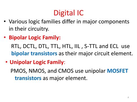 Ppt Exploring Digital Ics Characteristics And Technology By Professor Dr M N Tibdewal