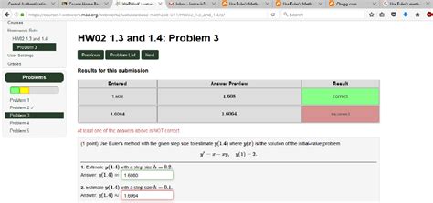 Solved Use Eulers Method With The Given Step Size To