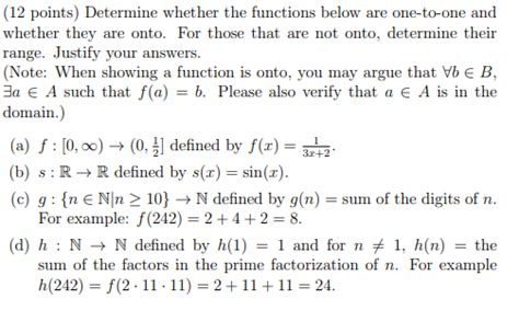 Solved Points Determine Whether The Functions Below Are Chegg