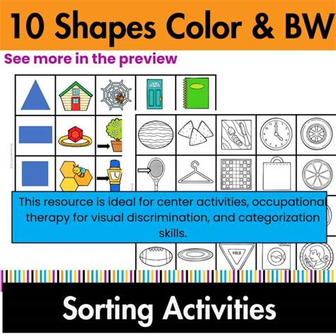 Sorting 2d Shapes Objects Attributes Categories Preschool Kindergarten