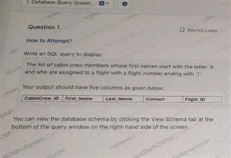 1 Database Query Questi Question 1 Revisit Studyx