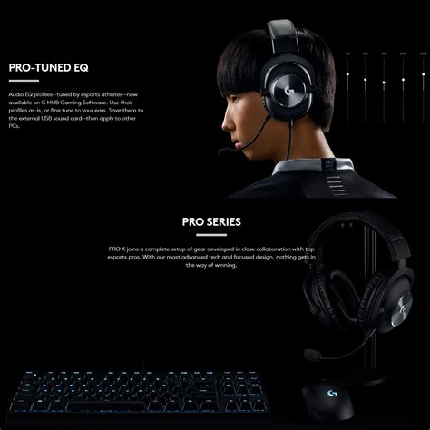 Logitech G PRO X Wired Gaming Headset Blue VO CE Pro G Mm Drivers Black