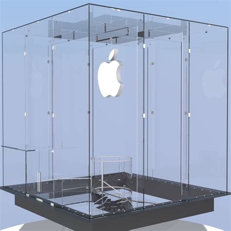 3dsmax Glass Cube Entrance Apple