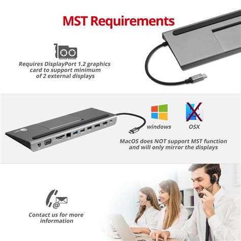USB C MST Video Docking Station With Power Delivery Pass Through