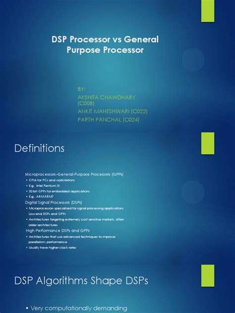 Dsp Processor Vs General Purpose Processor Key Differences Pdf Digital Signal Processor