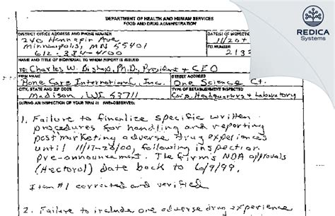 Genzyme Corp Middleton United States Of America Fda 483s