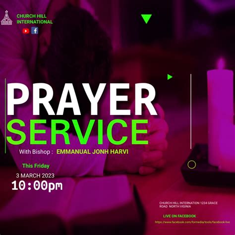 Prayer Service Flyer Poster Template Postermywall