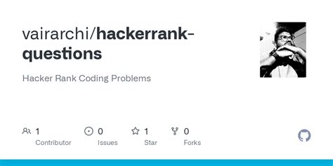GitHub Vairarchi Hackerrank Questions Hacker Rank Coding Problems