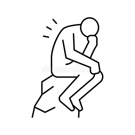 Ilustração Vetorial Do ícone Da Linha De Filosofia Do Pensador