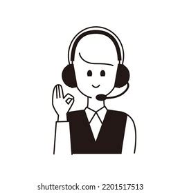 Upper Body Female Operator Who Signs Stock Vector Royalty Free Shutterstock