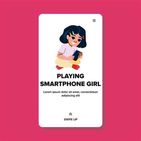 Premium Vector Gamer Playing Smartphone Girl Vector