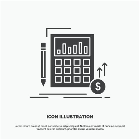 Calculation Data Financial Investment Market Icon Glyph Vector Gray Symbol For Ui And Ux