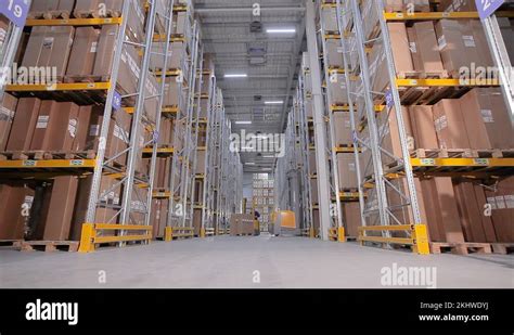 Large Machine In Warehouse Modern Forklift In Warehouse Workflow In