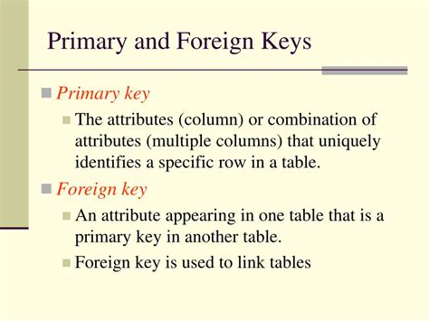 what is the difference between primary key and foreign key