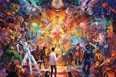 Human Robot Collaboration And Artificial Intelligence Generative Ai Stock Illustration