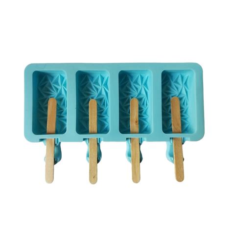 Силиконова форма за сладолед 4 кухини синя 19 см 310cof Emag Bg