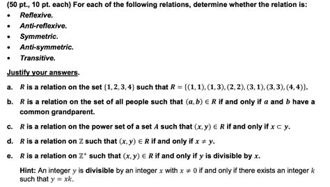 Solved Pt Pt Each For Each Of The Following Chegg