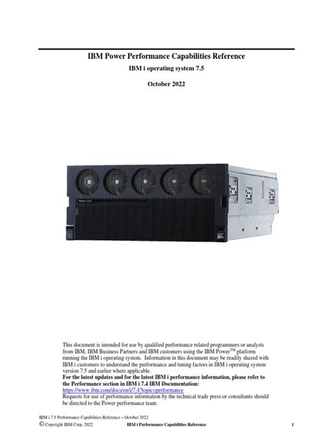 Ibm Power Systems Performance Capabilities Reference Pdf Central