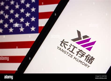 Yangtze Memory Technologies Corp Logo On Iphone On Us Flag Ymtc Is Chinese Semiconductor