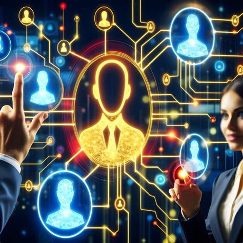 Symbolizing Data Connections From A Central Crm System Premium Ai Generated Image