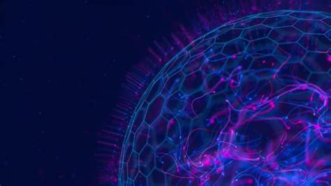 Abstract Macro Of Quantum Computing Qubit Spherical Cell Work Subatomic