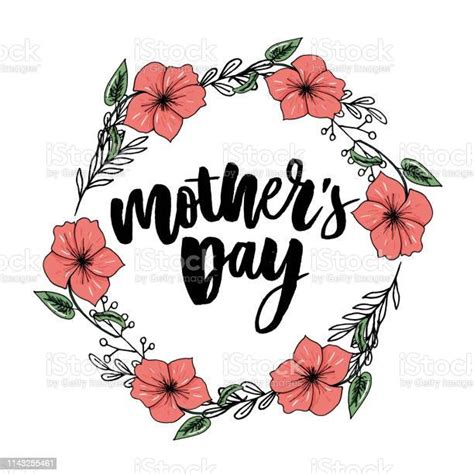 행복 한 어머니의 날 우아한 타이포 그래피 핑크 배너입니다 어머니의 날에 대 한 빨간색 배경에 프레임에 서 예 텍스트와 마음 가장 좋은 엄마 이제까지 벡터 일러스트 레이 션