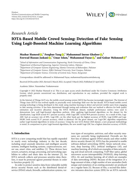 pdf iota based mobile crowd sensing detection of fake sensing using