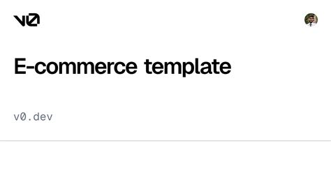 E Commerce Template V0 By Vercel