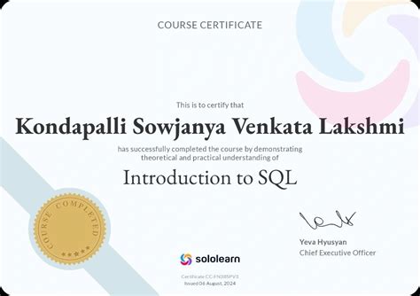 Sowjanya Kondapalli On Linkedin Sololearn Sql Queries