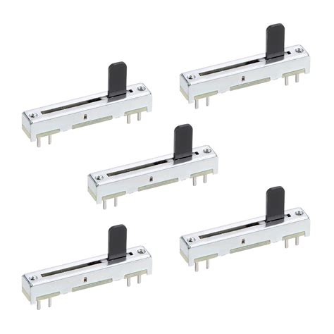5pcs Fader Variable Resistors 35mm Straight Slide Potentiometer B104 100K Ohm Linear Double