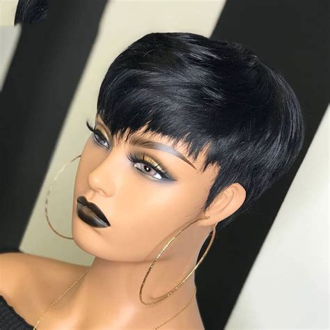 Short Hair Pixie Cuts Short Human Hair Wigs Short Sassy Hair Pixie