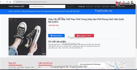 Đồ án Web Bán Hàng Php Web Bán Hàng Giày Dép Source Code Báo Cáo Slide Code Php Mysql