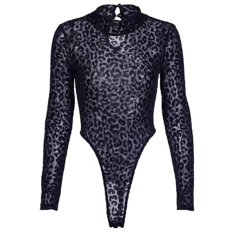 Buy One Piece Femme Playsuit Sexy Leopard Bodysuit