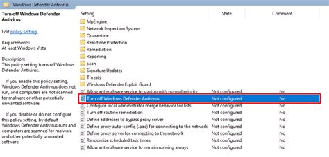 Disabling Windows Defender In Windows 10