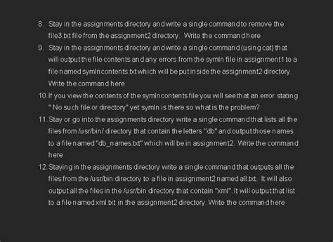 Solved 8 Stay In The Assignments Directory And Write A