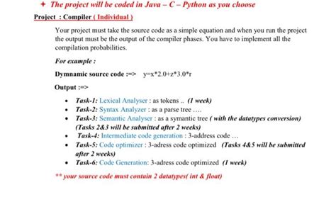 Solved The Project Will Be Coded In Java C Python As You