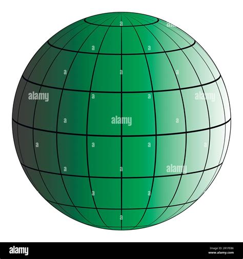 Globus 3d Earth Grid The Effect Of Illumination By The Sun Vector Green Planet Model Of The