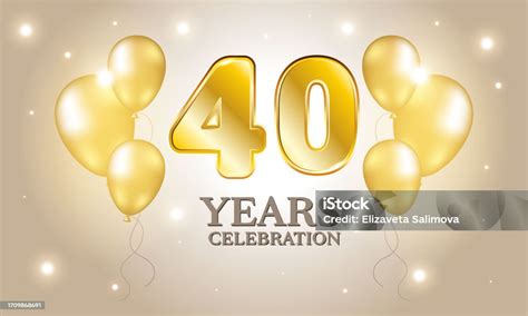 40 Years Old Stock Illustration Download Image Now Anniversary
