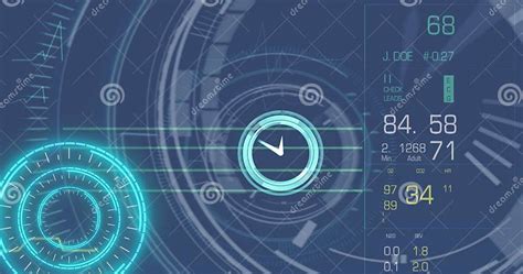 Image Of Clock Scope Scanning And Data Processing On Screen Stock Image Image Of Technology