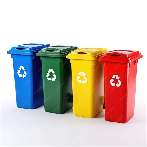 Premium Ai Image Many Garbage Cans With Sorted Garbage Sorting