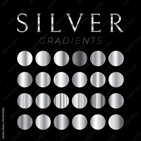 Silver Gradients Color Shades Swatches Palette Stock Vector Adobe Stock