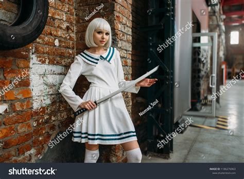 Sexy Anime Style Blonde Lady Sword Stock Photo Shutterstock