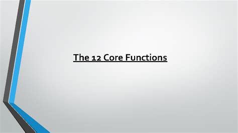 The 12 Core Functions Mike Yow Npm Ma