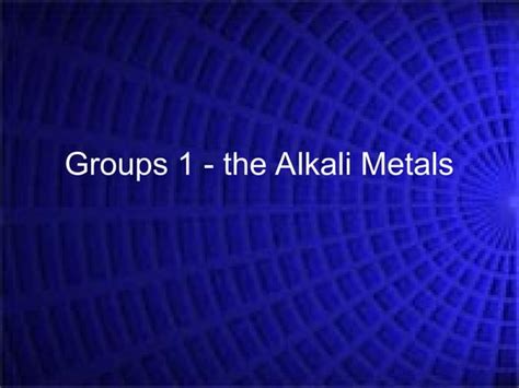Group One Alkali Metals Igcse 1 Ppt Chemistry Science