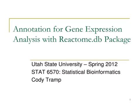 Ppt Annotation For Gene Expression Analysis With Reactomedb Package