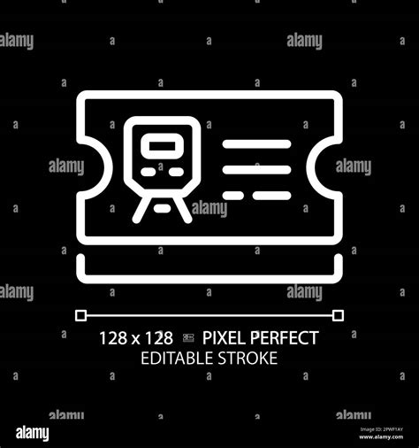 Ticket Control Pixel Perfect White Linear Icon For Dark Theme Stock Vector Image And Art Alamy
