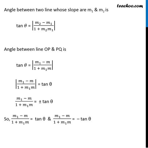 Misc 12 Equation Of Line Passing Through Origin Making Angle