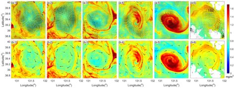 Divergence A1 A6 And Vorticity B1 B6 Of Eddy Ed From Goci Data With Download Scientific